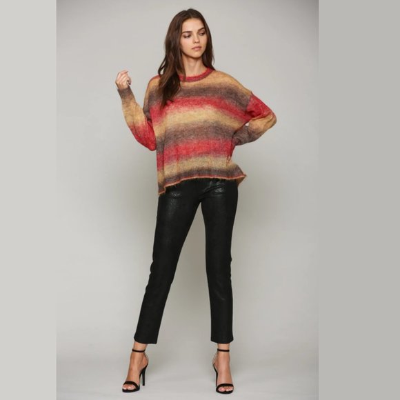 Fate | Sweaters | Nwt Fate Lightweight Stripe Fade Multi Color Mohair ...